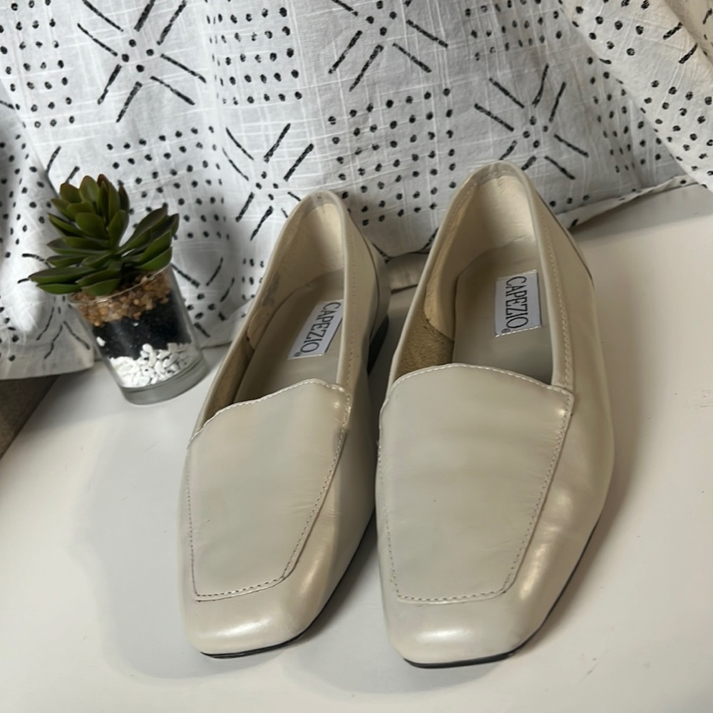 Capezio Jenny Bone/Ivory/Leather Loafers Shoes Women'… - Gem